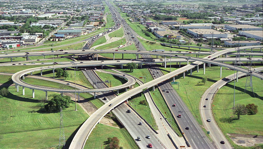I-635 at I-35E aerial views