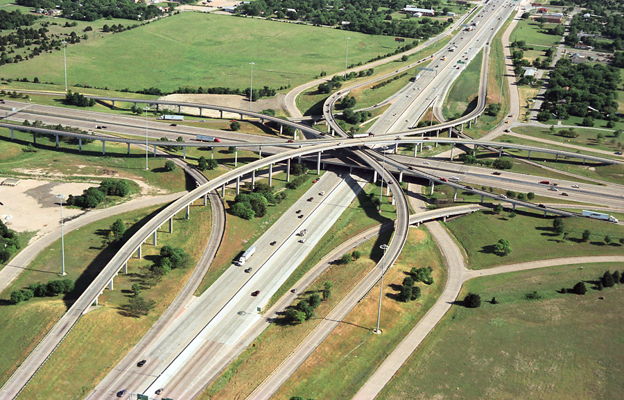 I-35E South Dallas aerial views