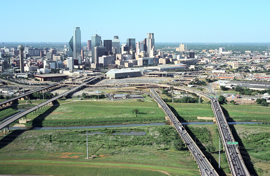 I-35 Downtown Dallas aerial views