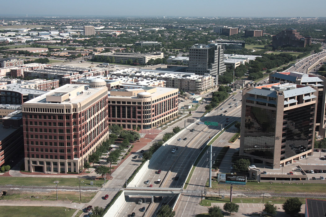 Dallas North Tollway in Addison aerial views
