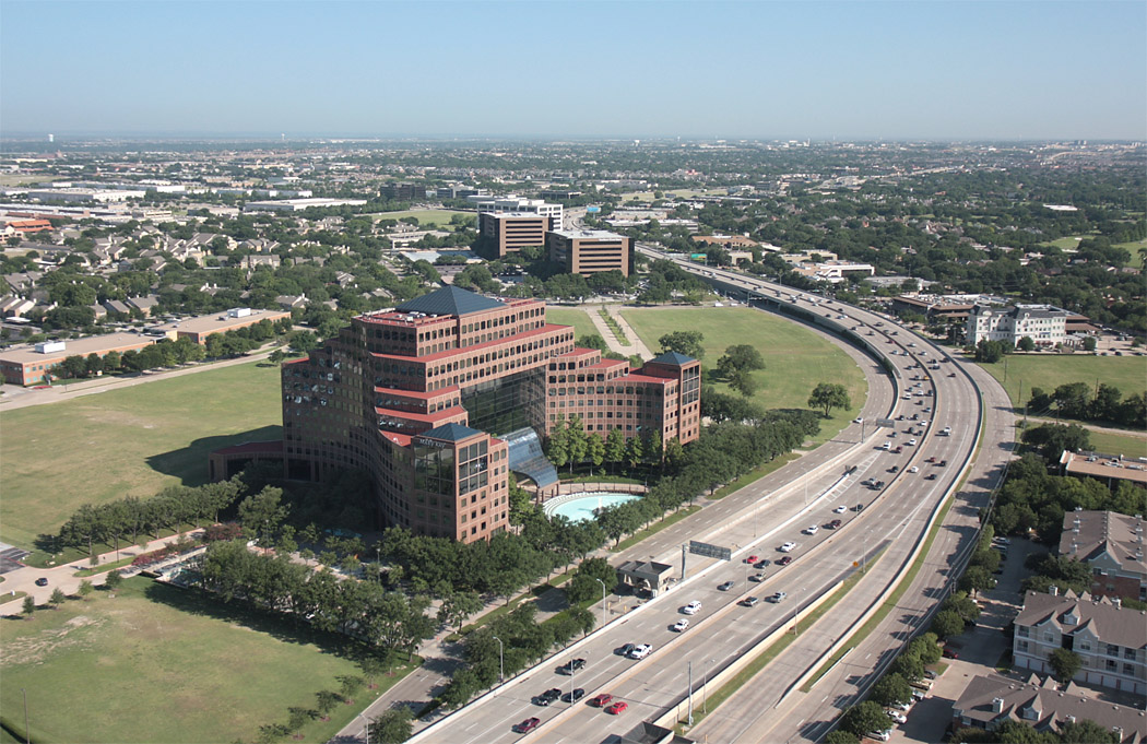 Dallas North Tollway in Addison aerial views