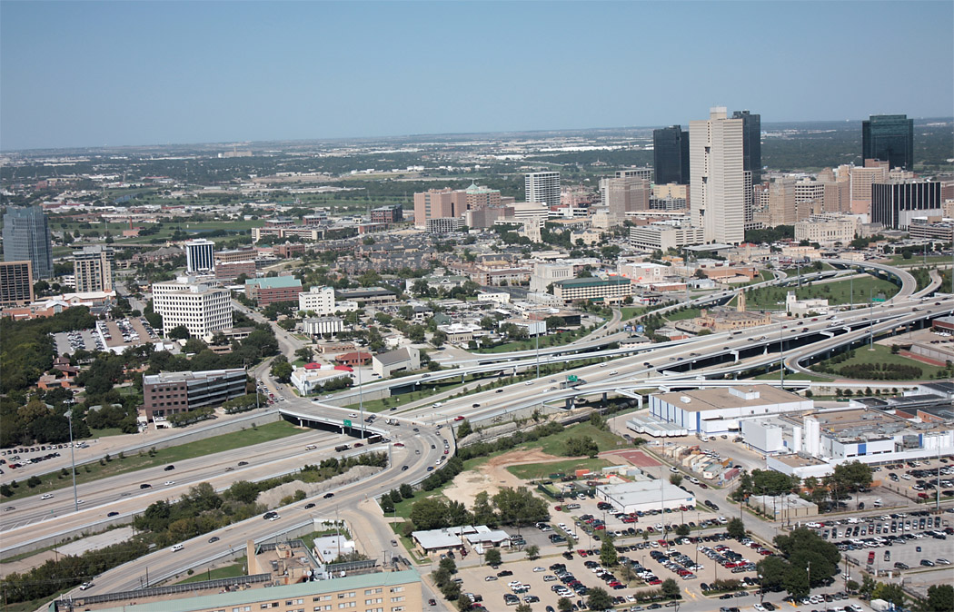 I-30 Downtown Fort Worth aerial views