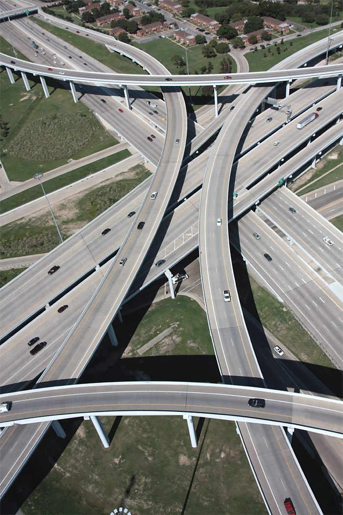 I-35W at I-30 aerial views