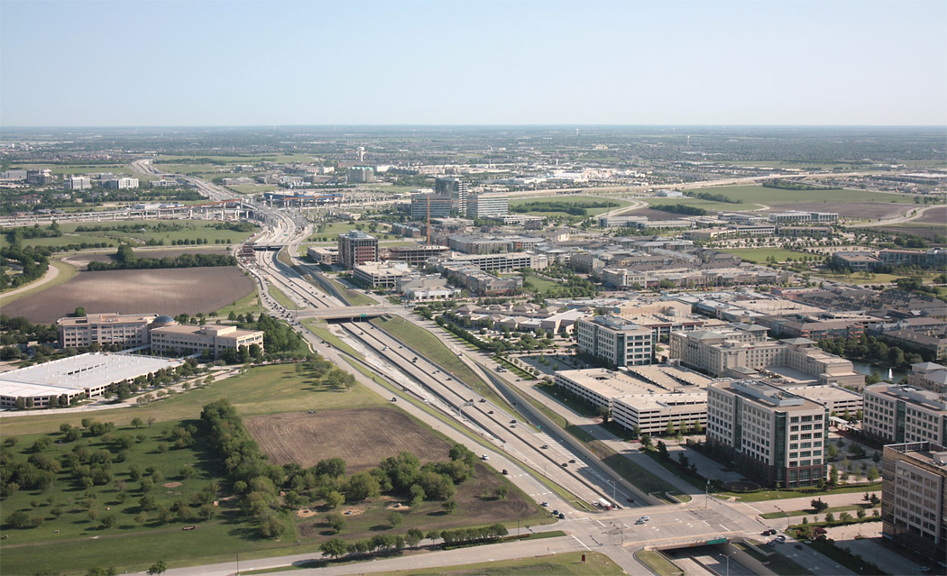 Dallas North Tollway in Plano aerial views