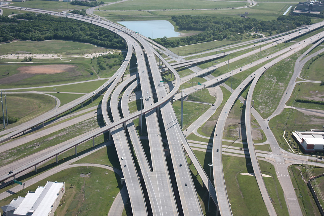 I-635 at Bush Turnpike aerial views