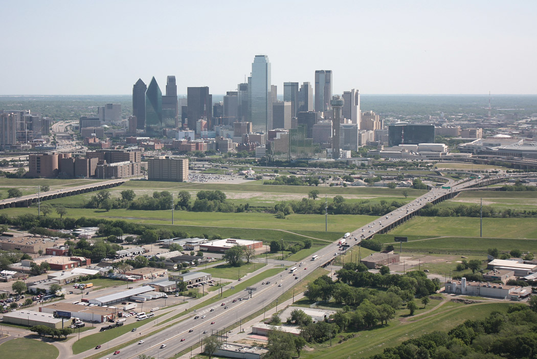 I-30 Original Trinity bridge aerial views