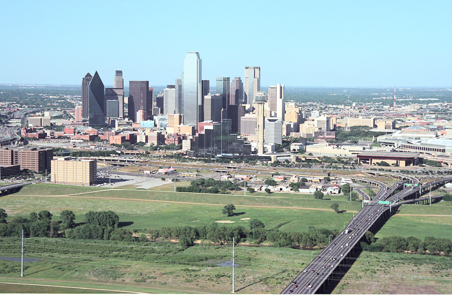 I-30 Original Trinity bridge aerial views