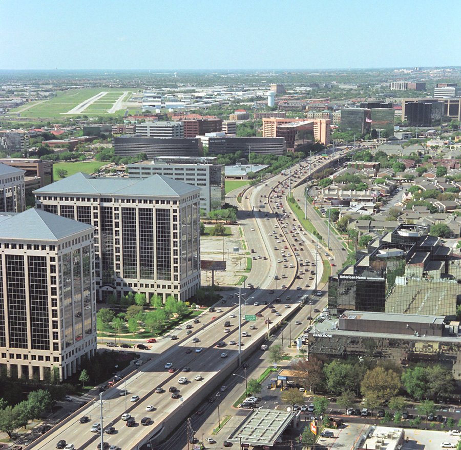 Dallas North Tollway in Addison aerial views