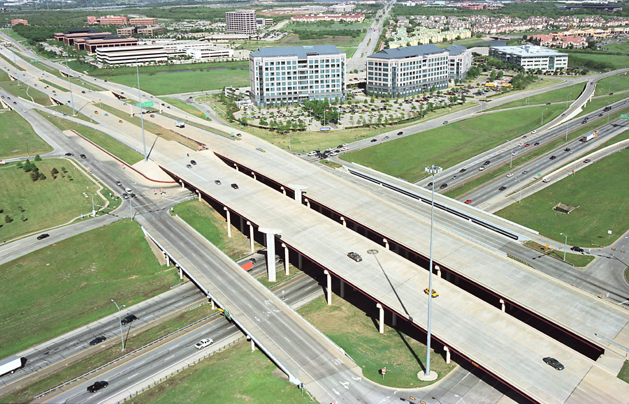 SH 114 at the Bush Turnpike aerial views