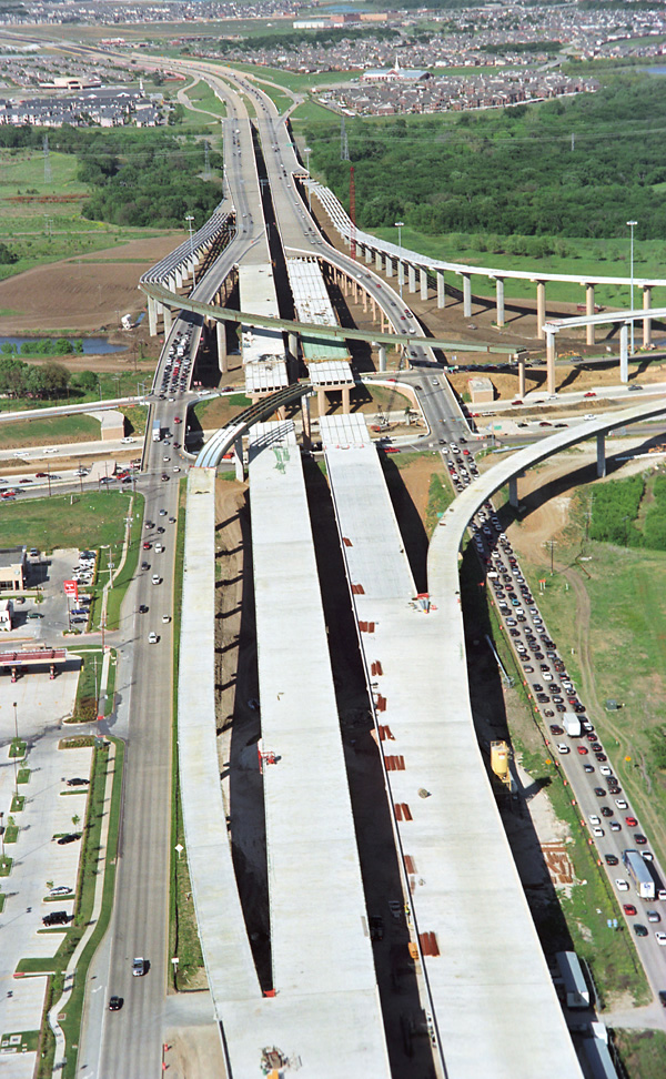 I35E at SH 121 aerial views