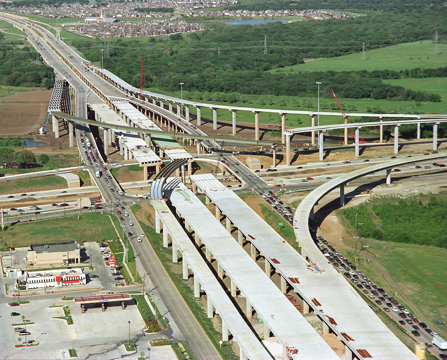 I35E at SH 121 aerial views